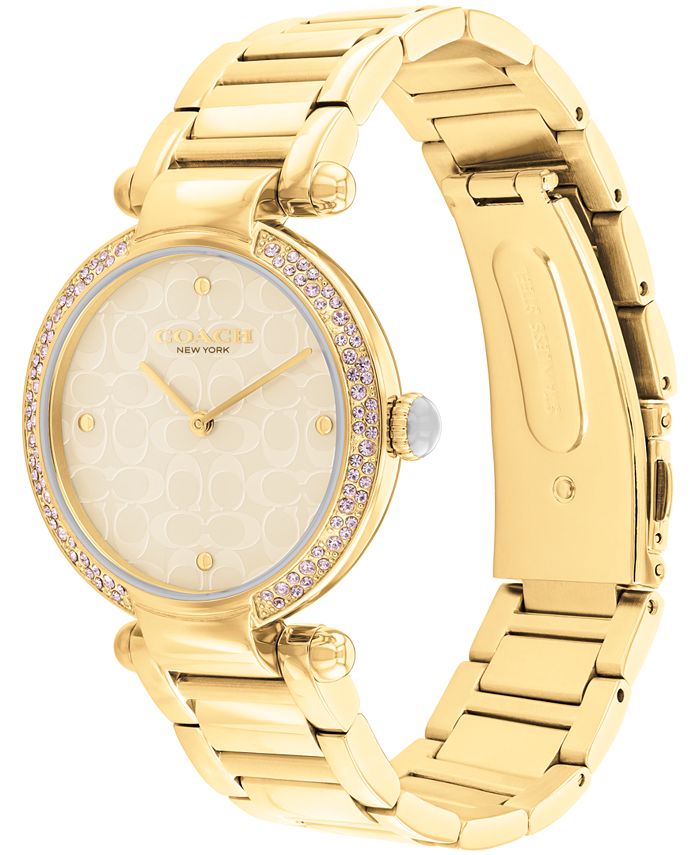 COACH Women's Cary Gold-Tone Stainless Steel Bracelet Watch 34mm - Macy's