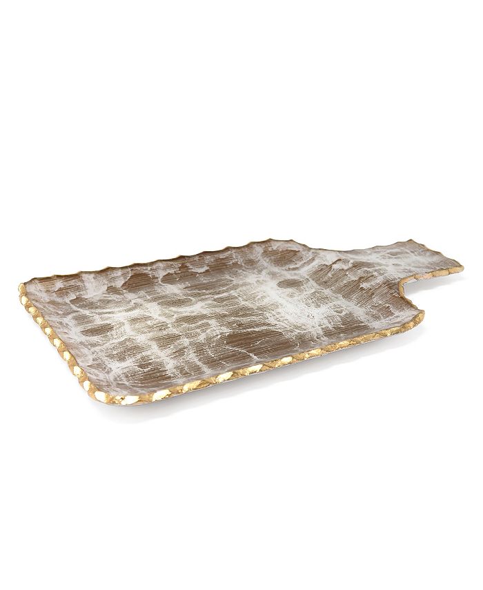 Classic Touch Gold-Tone Brushed Tray, Large - Macy's