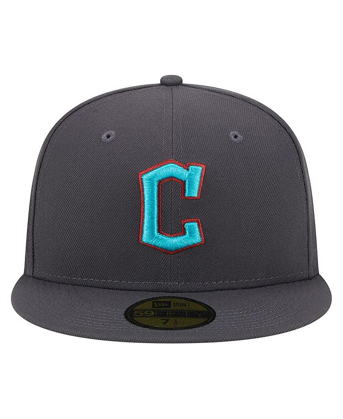 New Era Men's Graphite Cleveland Guardians Print Undervisor 59FIFTY ...