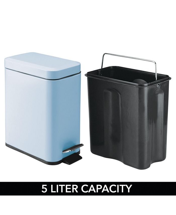 mDesign Rectangle Metal Step Can with Liner/Handle, 1.3 Gallon - Macy's