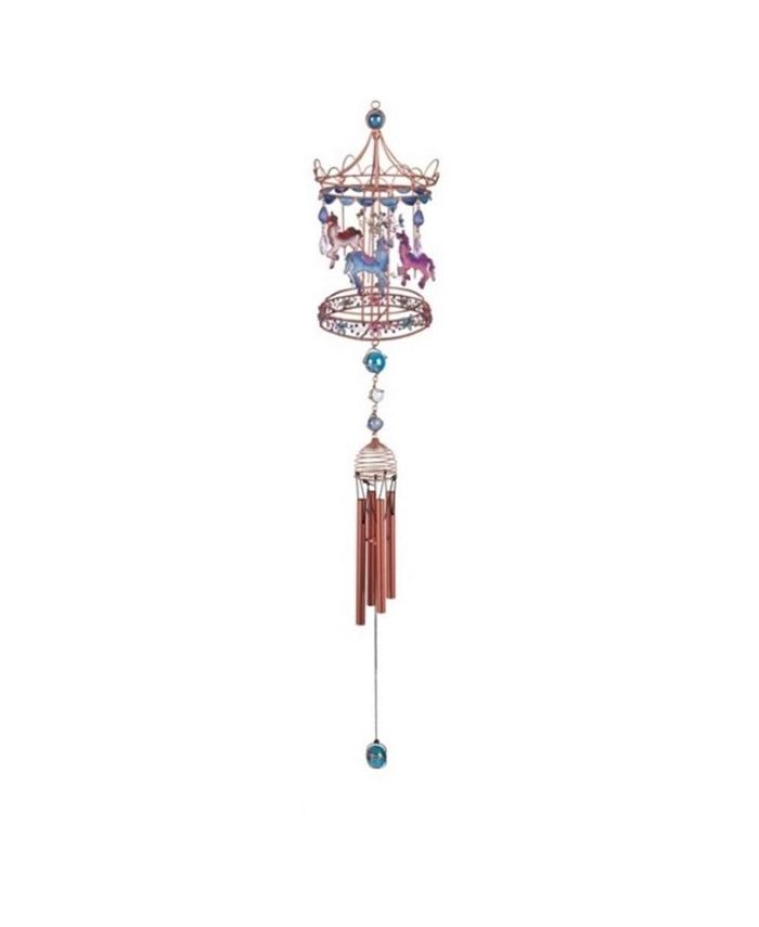 FC Design 35" Long Carousel Wind Chime with Copper Gem - Macy's