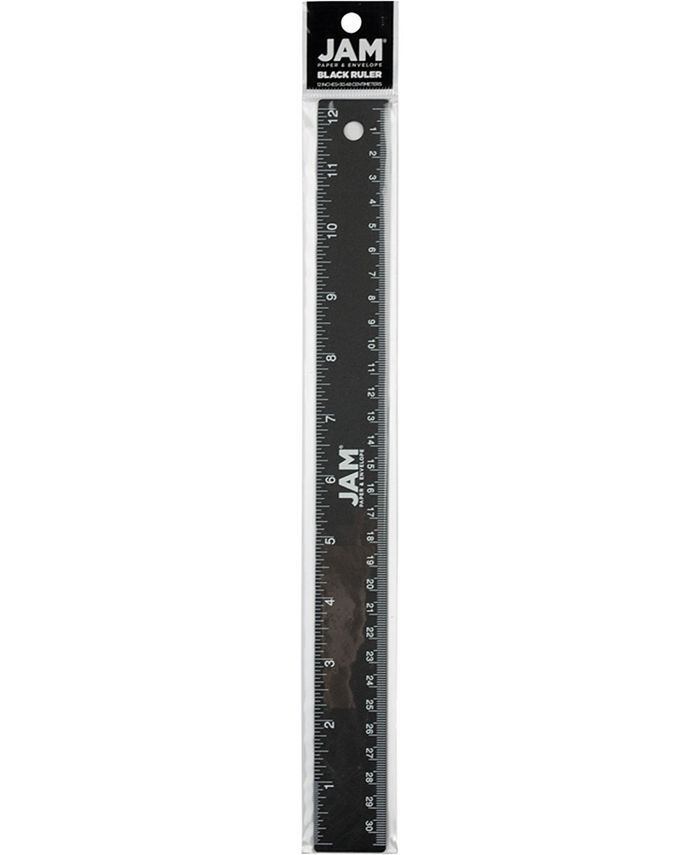 JAM Paper Strong Aluminum Ruler - 12" - Metal Ruler with Non-Skid Cork ...