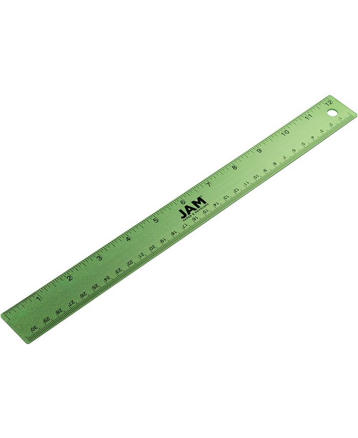 JAM Paper Strong Aluminum Ruler - 12" - Metal Ruler with Non-Skid Cork ...