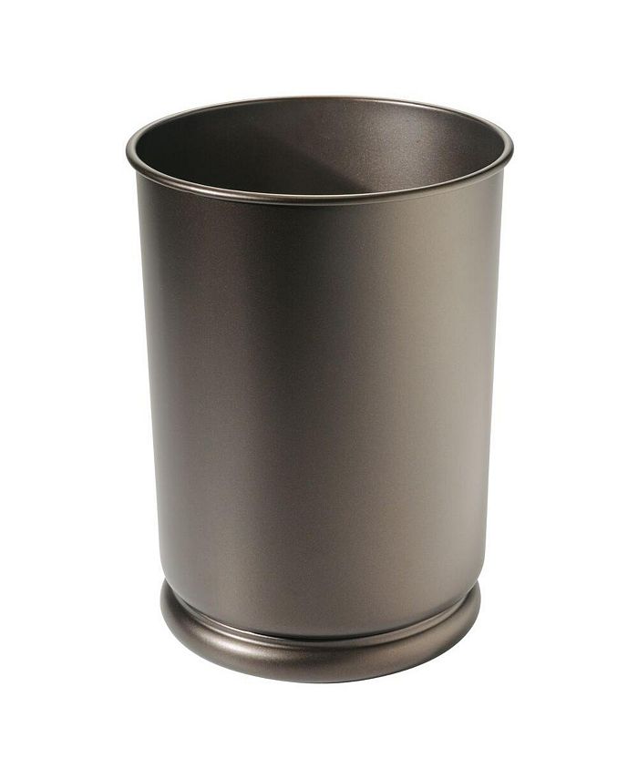 mDesign Slim Round 3 Gallon Tall Trash Can Wastebasket for Bathroom ...