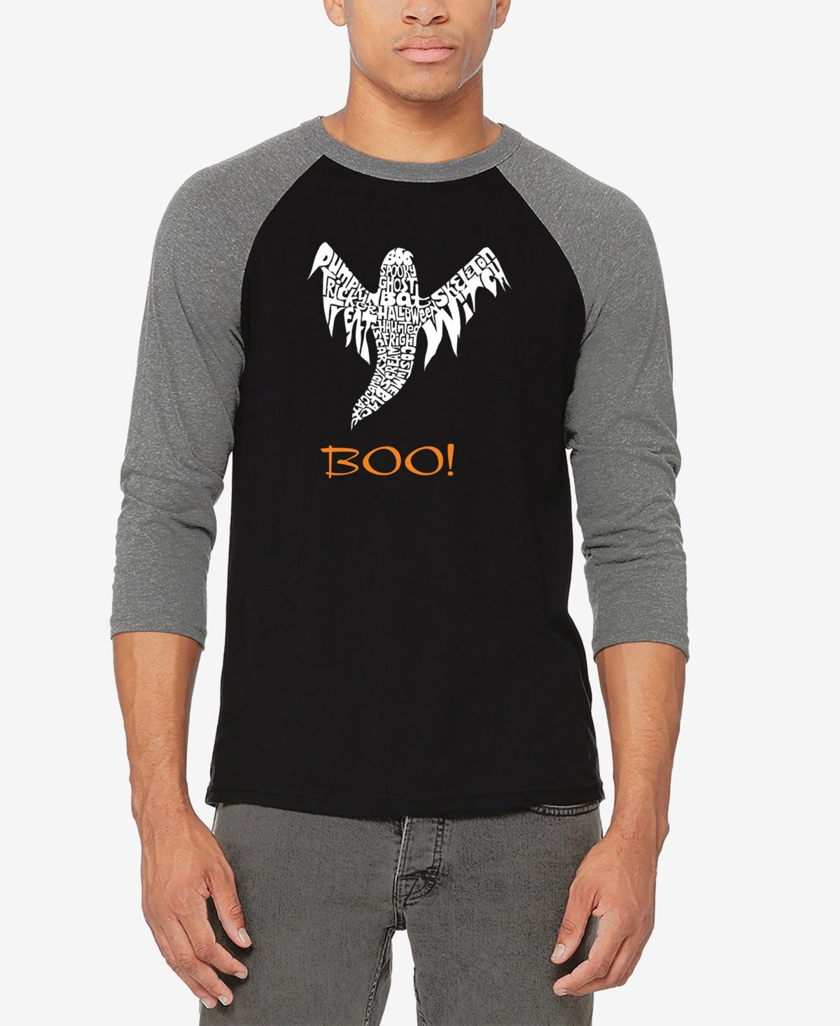 Click here for La Pop Art Mens Halloween Ghost Raglan Baseball Wo... prices