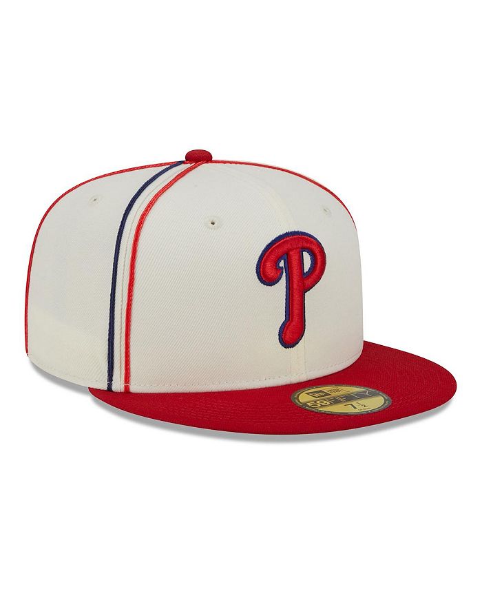 New Era Men's Cream, Red Philadelphia Phillies Chrome Sutash 59FIFTY ...