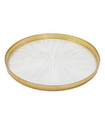 Classic Touch 11" Crystal Glass Dinner Plates with Gold Border 4 Piece ...