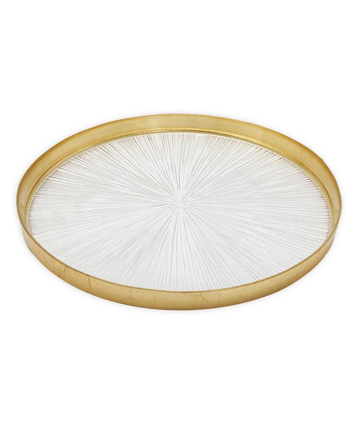 Classic Touch 11" Crystal Glass Dinner Plates with Gold Border 4 Piece ...
