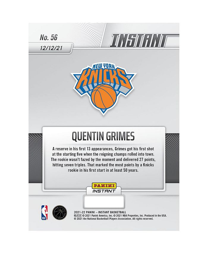 Panini America Quentin Grimes New York Knicks Parallel Instant Grimes ...
