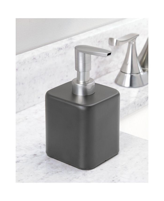 mDesign Compact Square Metal Soap Dispenser, Liquid Soap Pump, 2 Pack ...
