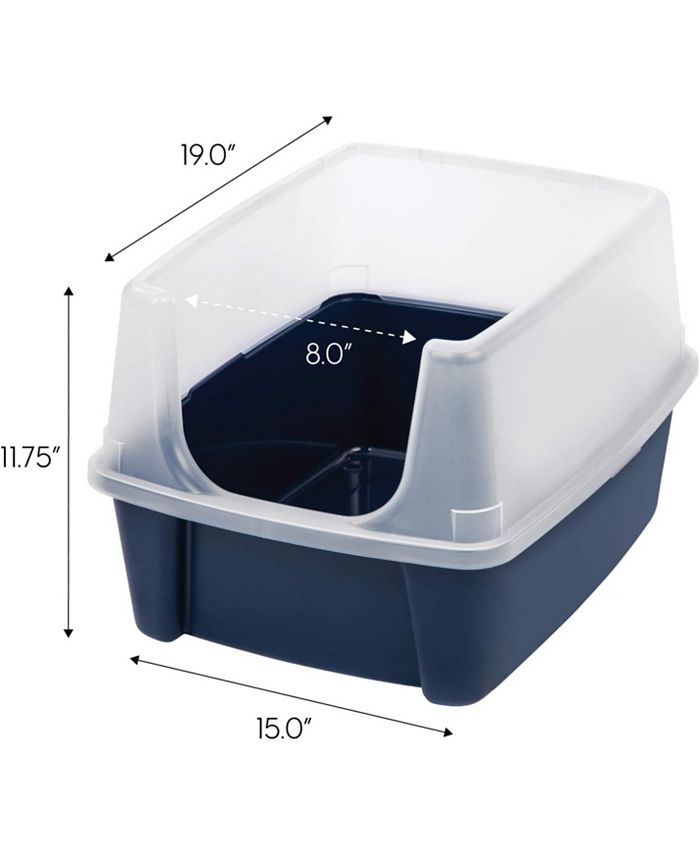 IRIS USA USA Open Top Cat Litter Tray with Scoop and Scatter Shield ...