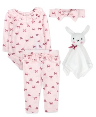 Baby Essentials Baby Girls Layette with Lovey Set, 4 Piece - Macy's