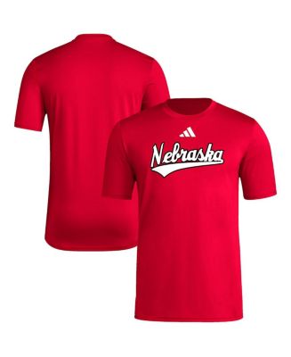 Men's adidas Scarlet Nebraska Huskers Sideline Strategy Script Fresh T ...