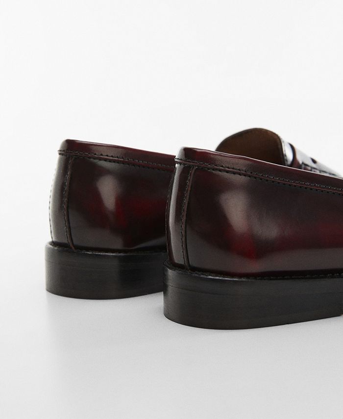 MANGO Women's Leather Penny Loafers - Macy's