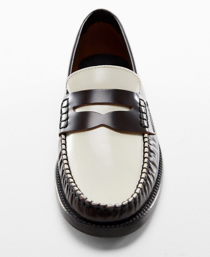 MANGO Women's Leather Penny Loafers - Macy's