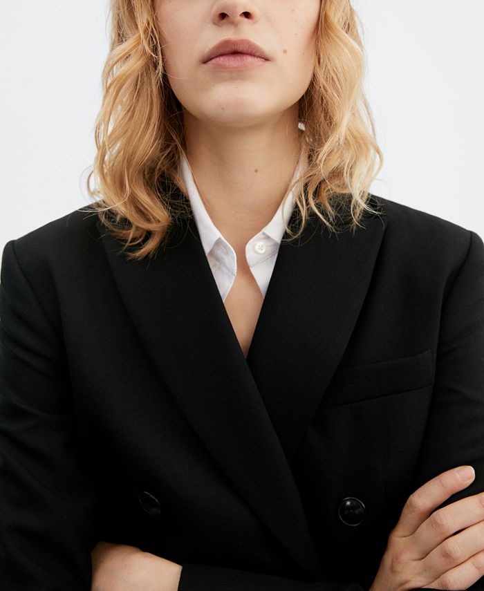 MANGO Women's Double-Breasted Suit Blazer - Macy's