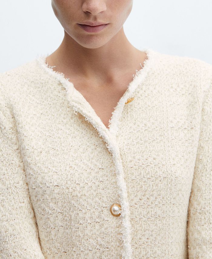 MANGO Women's Jewel Button Detail Knitted Cardigan - Macy's