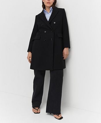 MANGO Women's Wool Double-Breasted Coat - Macy's