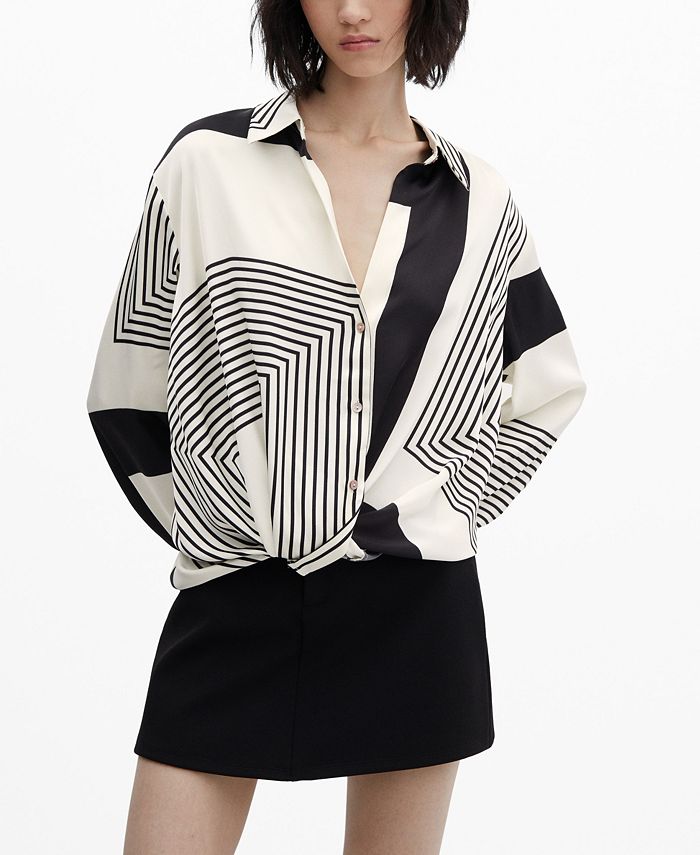 MANGO Women's Geometric Print Shirt - Macy's