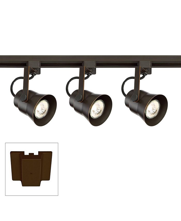Pro Track 3-Head LED Ceiling Track Light Fixture Kit Floating Canopy ...