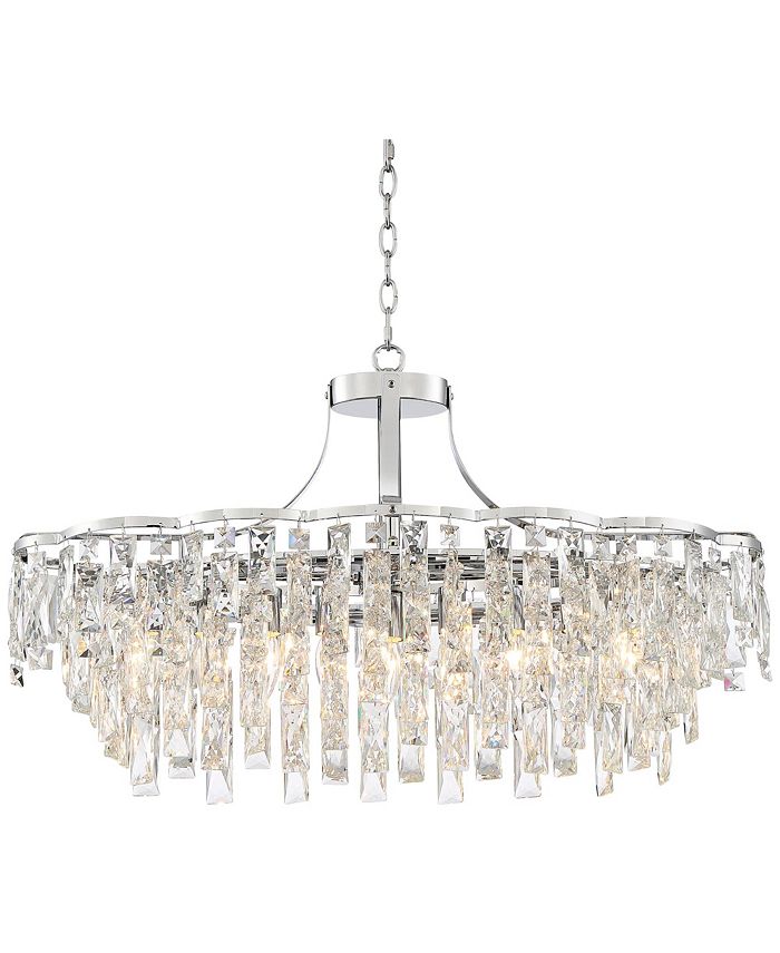 Vienna Full Spectrum Villette Chrome Large Oval Linear Chandelier ...
