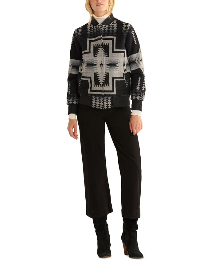 Pendleton Women's Wool Patterned Bomber Jacket - Macy's