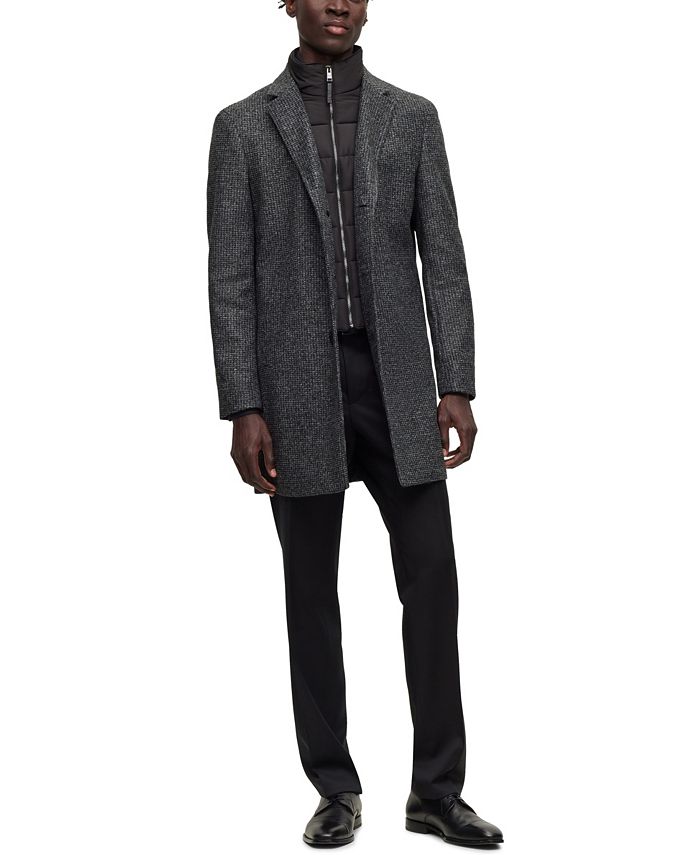 Hugo Boss Men's Slim-Fit Patterned Coat - Macy's