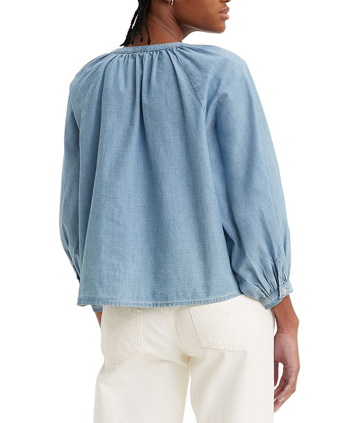 Levi's Women's Lainey Printed Cotton Button-Front Top - Macy's