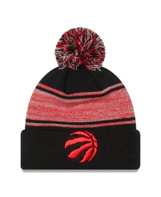 Men's New Era Black Toronto Raptors Chilled Cuffed Knit Hat with Pom ...