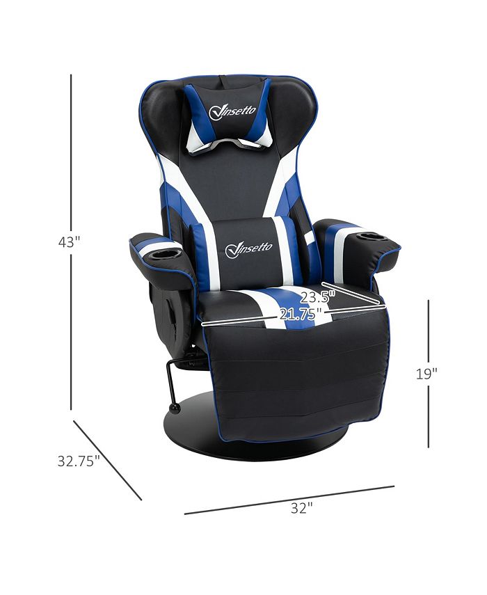Vinsetto Racing Video Game Chair Recliner with Reclining Backrest and ...