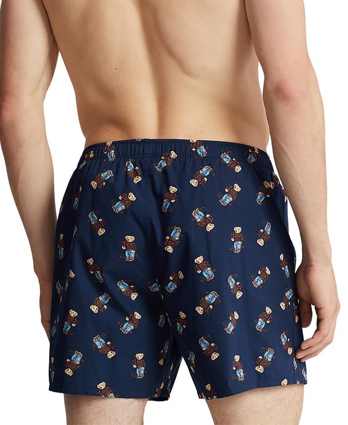Polo Ralph Lauren Men's Holiday Bear Printed Woven Boxers - Macy's