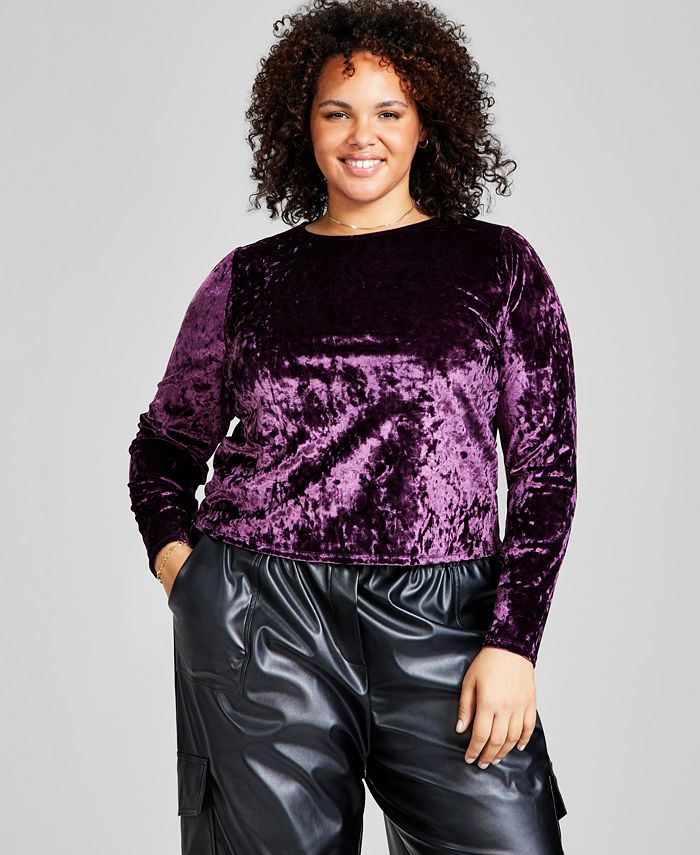And Now This Plus Size Velvet Top - Macy's