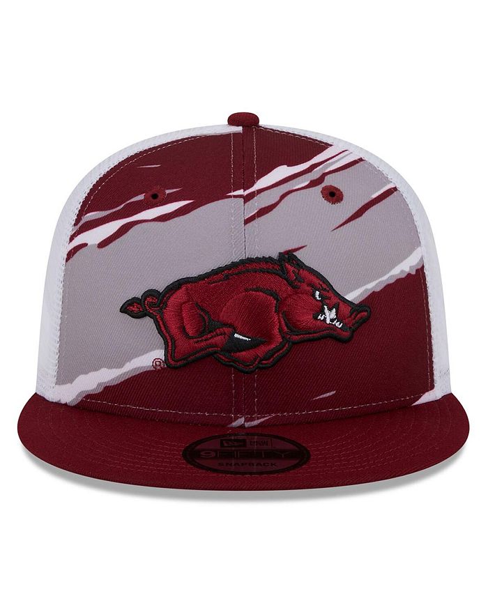 New Era Men's Cardinal Arkansas Razorbacks Tear Trucker 9FIFTY Snapback ...