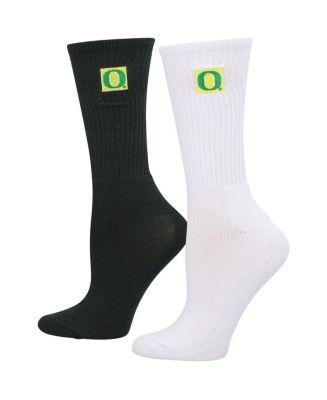 Women's ZooZatz Green, White Oregon Ducks 2-Pack Quarter-Length Socks ...