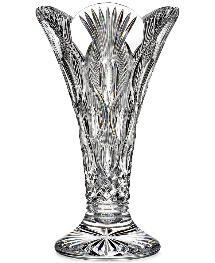 Waterford Master Craft Collection Peacock 14" Vase - Macy's