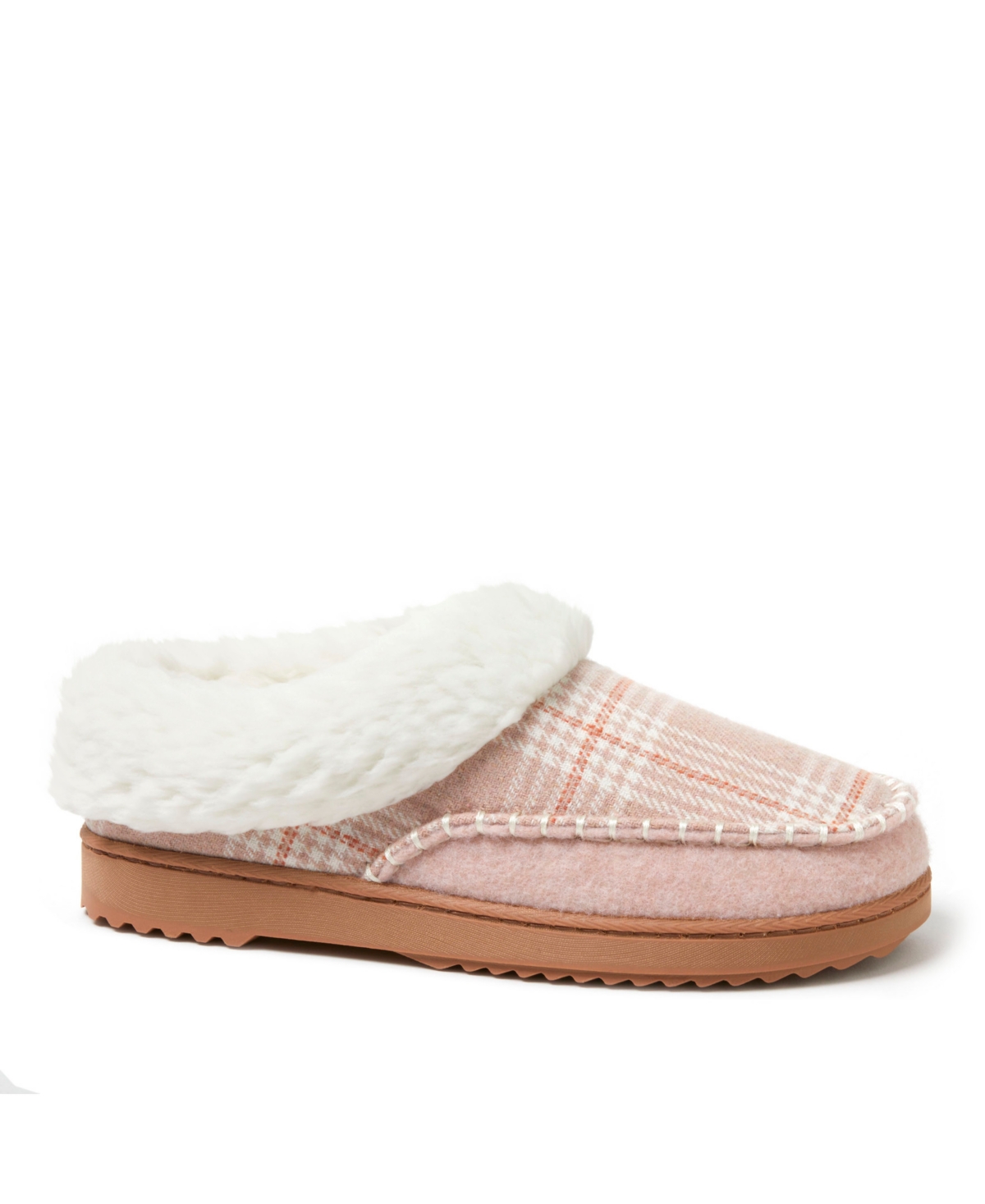 Click here for Dearfoams Womens Nyla Felted Plaid Moc Toe Clog Sl... prices