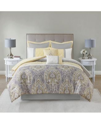 Gracie Mills Ronny 8-Piece Damask-Inspired Comforter Set - Macy's