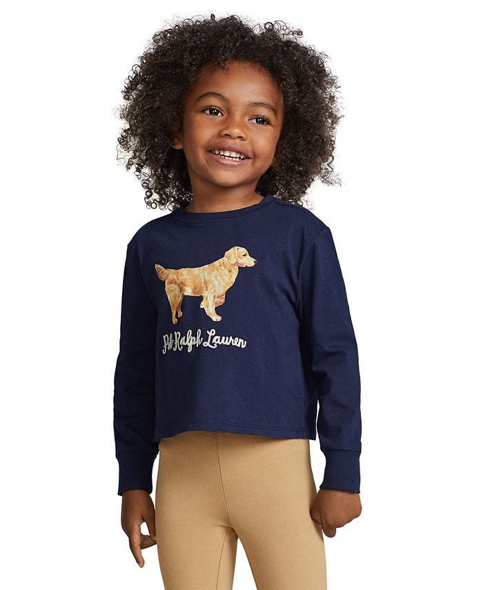 Polo Ralph Lauren Toddler and Little Girls Golden Retriever Jersey Long ...