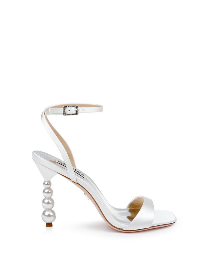 Badgley Mischka Women's Ivette Pearl Heel Evening Sandals - Macy's