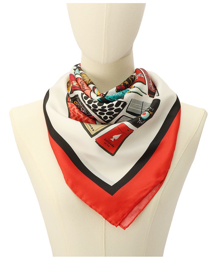 kate spade new york Matchbox Silk Square Scarf - Macy's