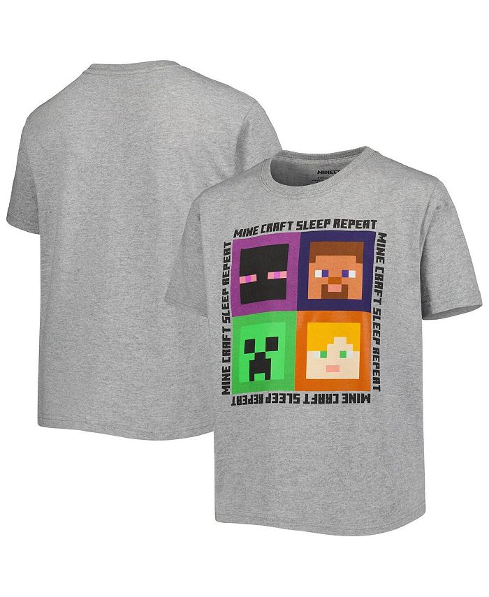 Bioworld Big Boys Charcoal Minecraft T-shirt - Macy's