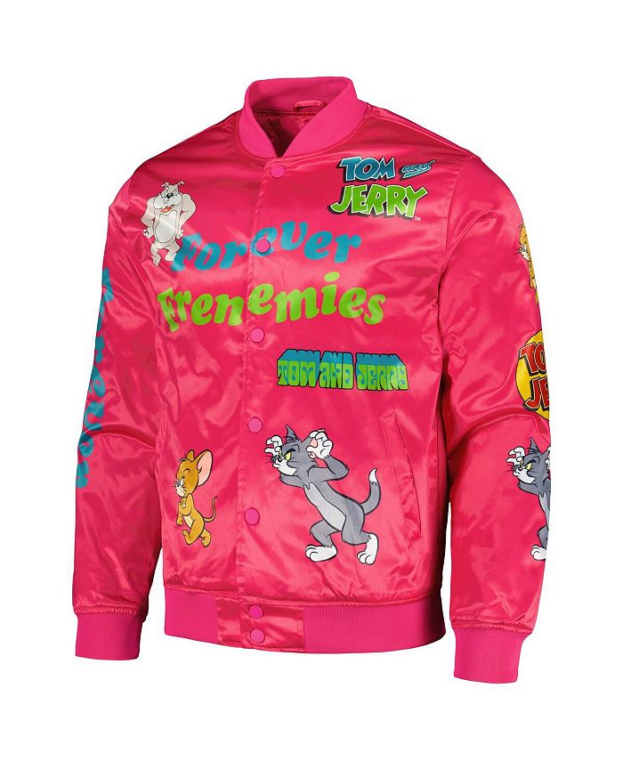 Freeze Max Men's Pink Tom and Jerry Graphic Satin Full-Snap Jacket - Macy's