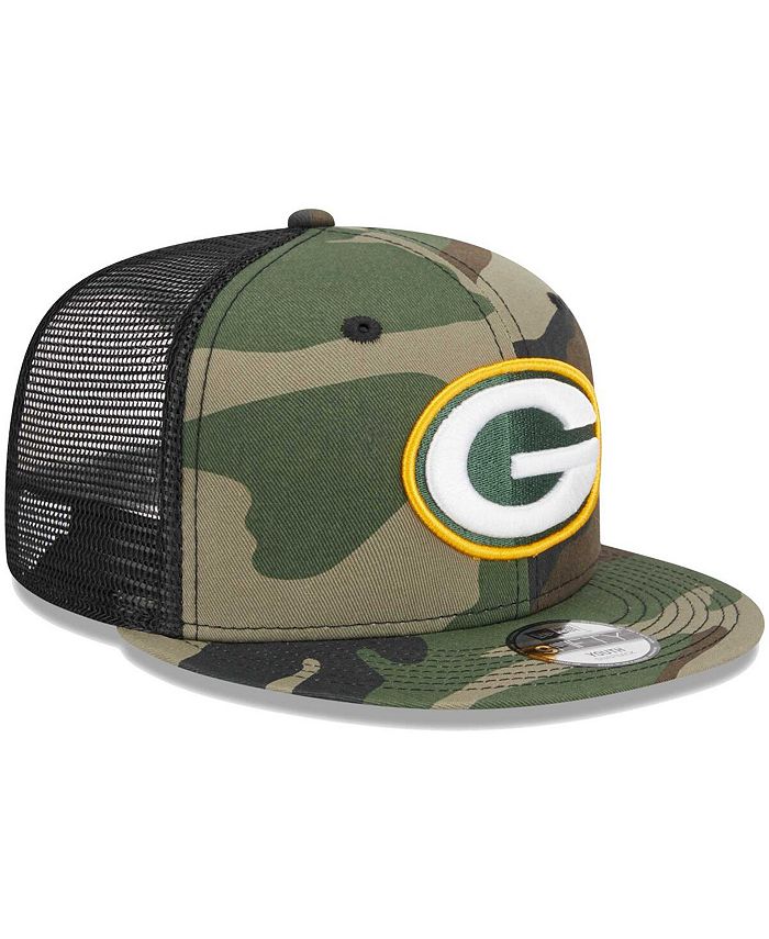 New Era Big Boys and Girls Camo Green Bay Packers Main Trucker 9FIFTY ...