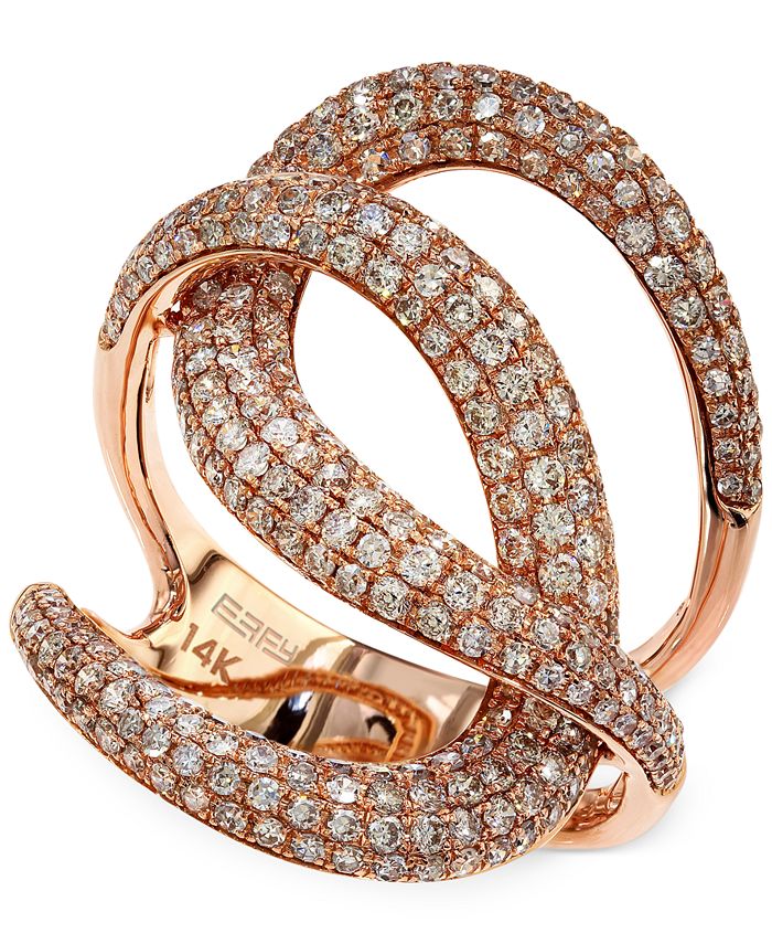 EFFY Collection Pave Rose by EFFY® Diamond Pave Knot Ring in 14k Rose ...