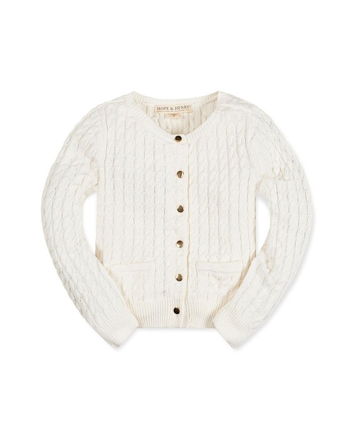 Hope And Henry Girls Long Sleeve Classic Cable Cardigan Sweater Macys