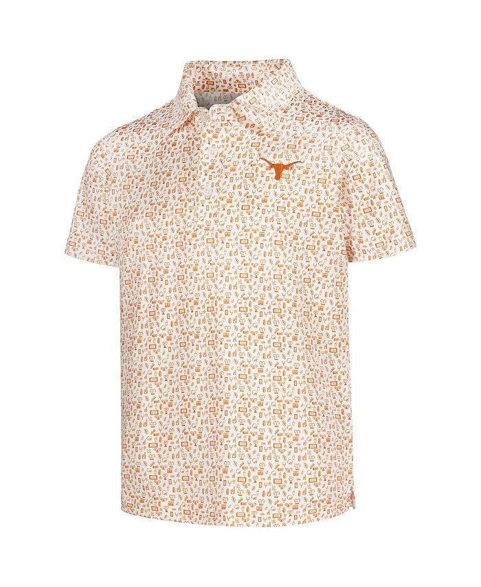 Garb Big Boys Texas Orange Texas Longhorns Allover Print Polo Shirt ...