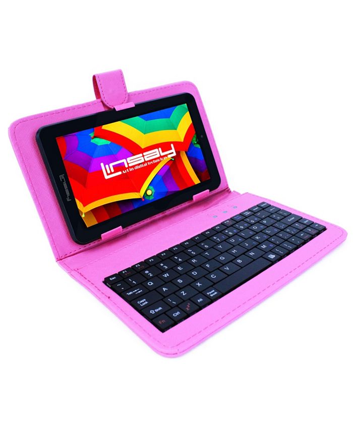 LINSAY New 7" W-Fi Tablet with Pink Keyboard Case 64GB Android 13 - Macy's