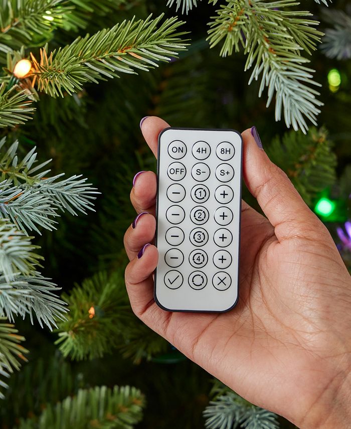 Seasonal The Bluffton Flocked Pine 6' PE, PVC Tree, 1813 Tips, 300 RGBW ...