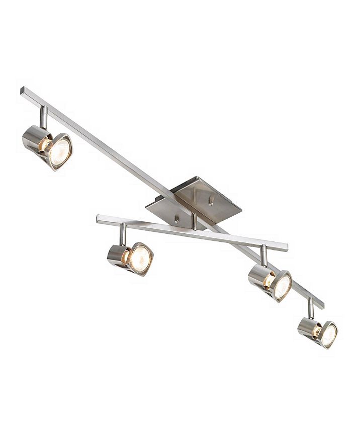 Pro Track 2-Tier 4-Head LED Ceiling Track Light Fixture Kit Adjustable ...