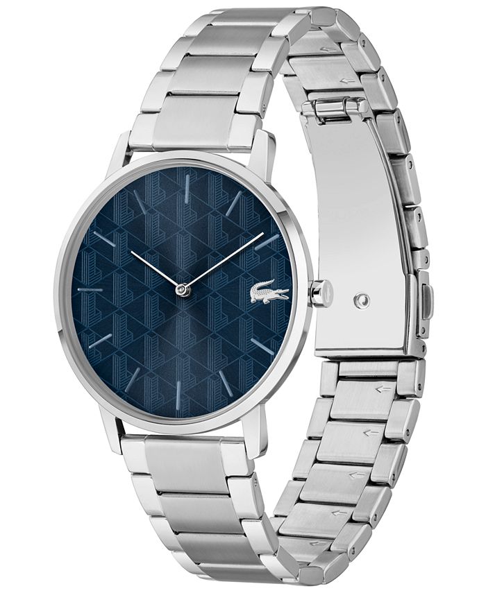 Lacoste Men's Crocorigin Quartz Silver-Tone Stainless Steel Bracelet ...